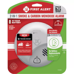 First Alert 2-in-1 10 Year Battery Ionization Smoke & CO Alarm SMICO110 ...